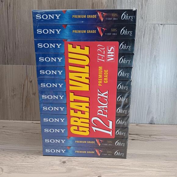 Sony | Media | Sony T2 Vhs Tapes 12 Pack Premium Grade Sealed New ...